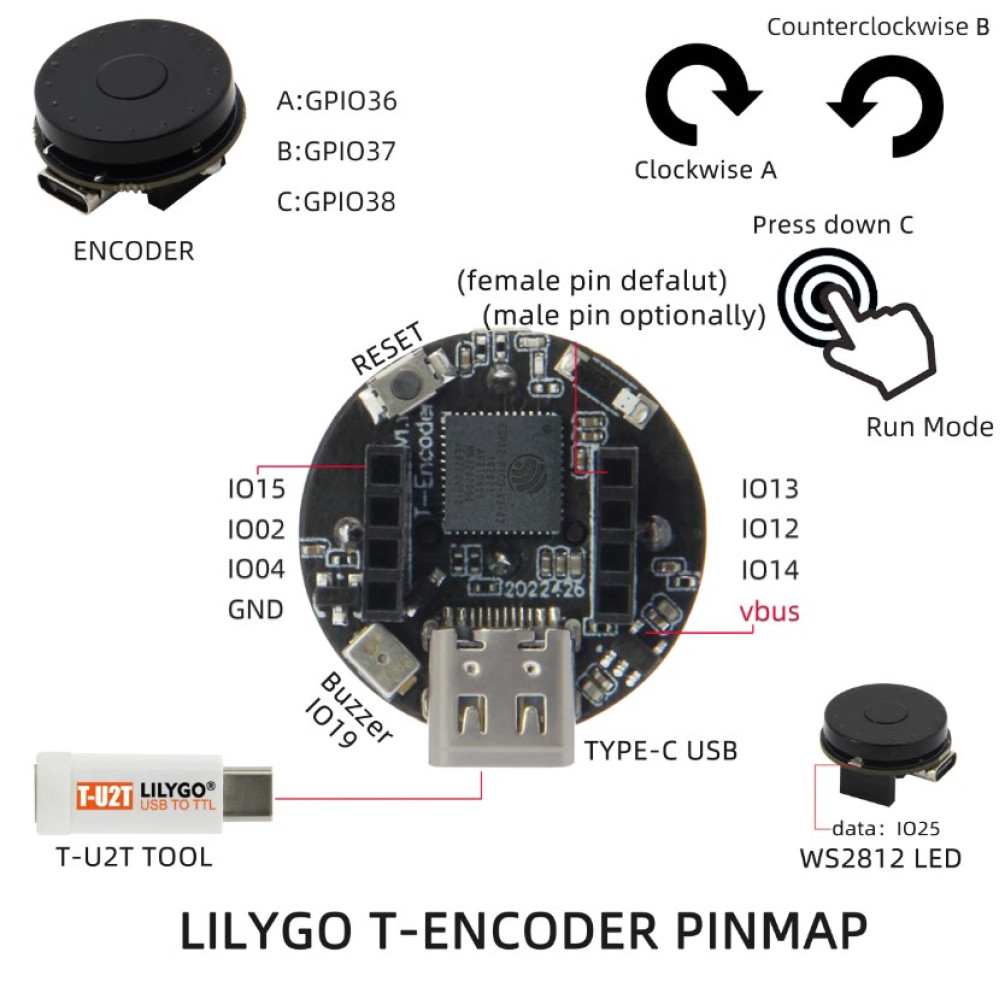 LilyGo TTGO T-Encoder ESP32 Rotary Encoder - Bastelgarage Elektronik Online Shop